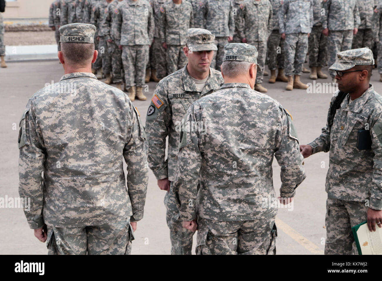 US Army National Guard change of command and promotion ceremony Stock ...