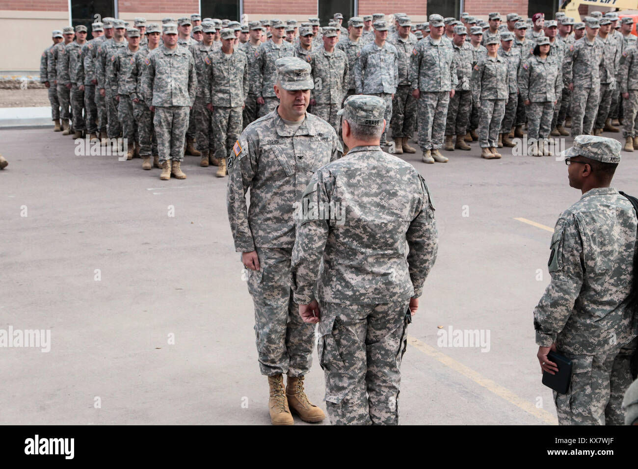 US Army National Guard change of command and promotion ceremony Stock ...