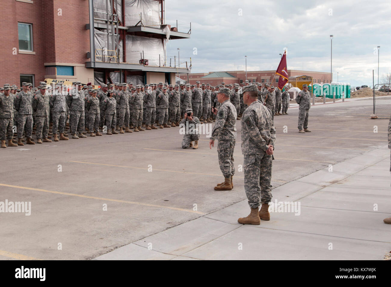 US Army National Guard change of command and promotion ceremony Stock ...