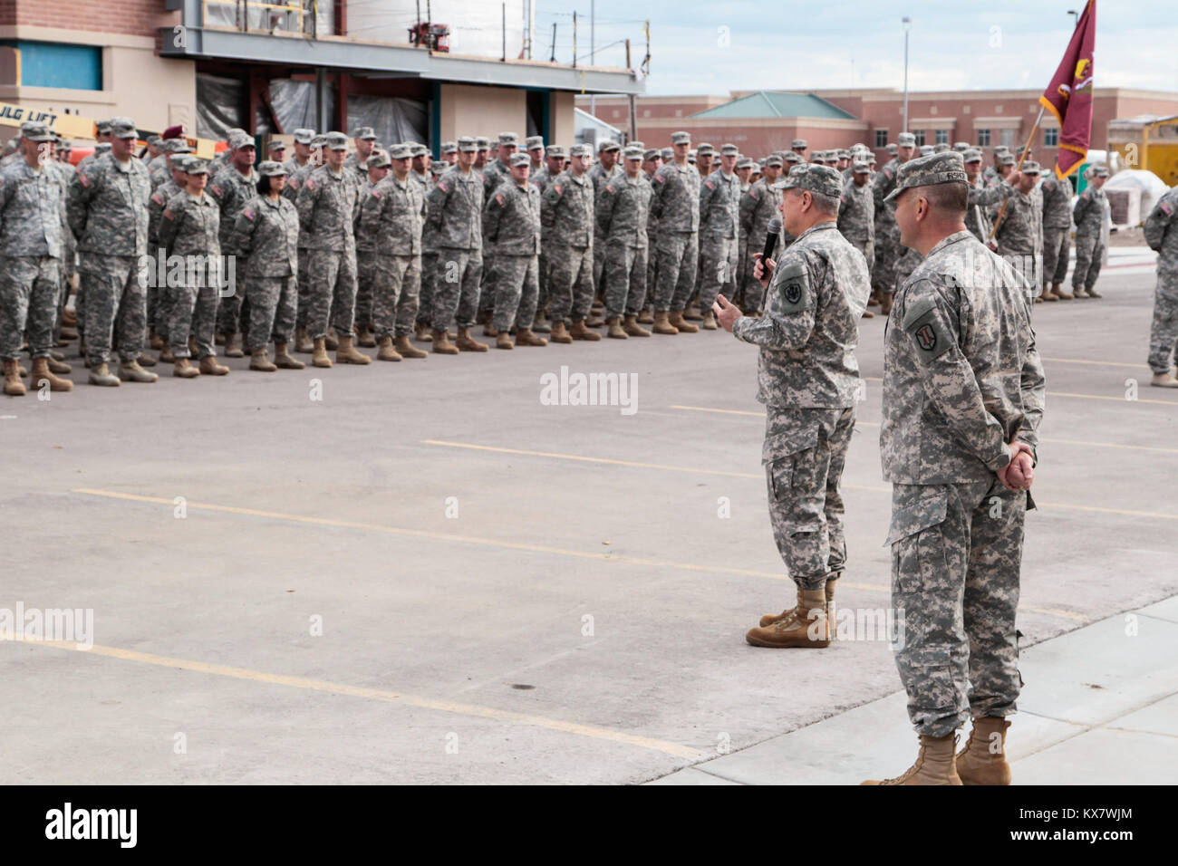 US Army National Guard change of command and promotion ceremony Stock ...