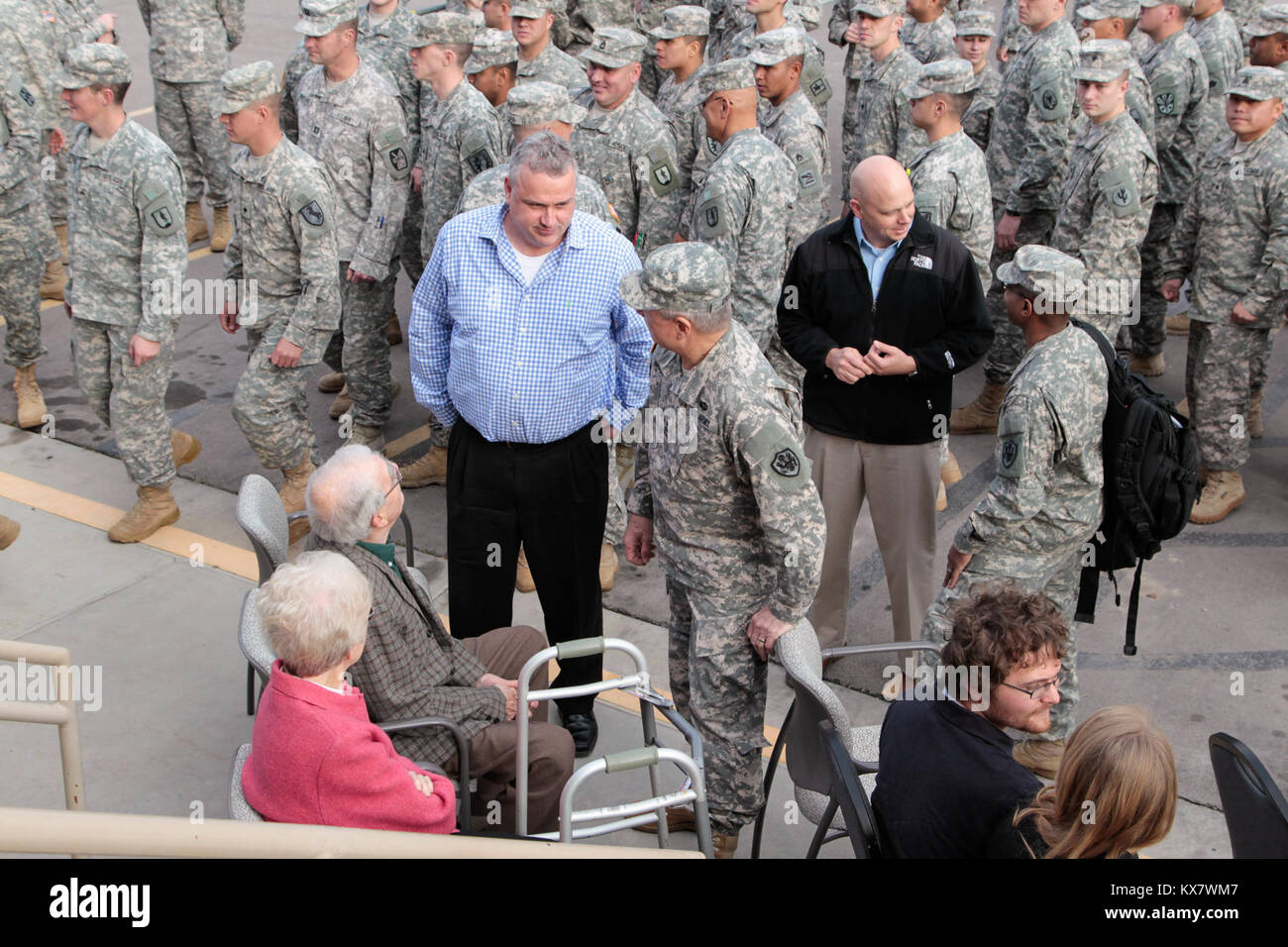 US Army National Guard change of command and promotion ceremony Stock ...