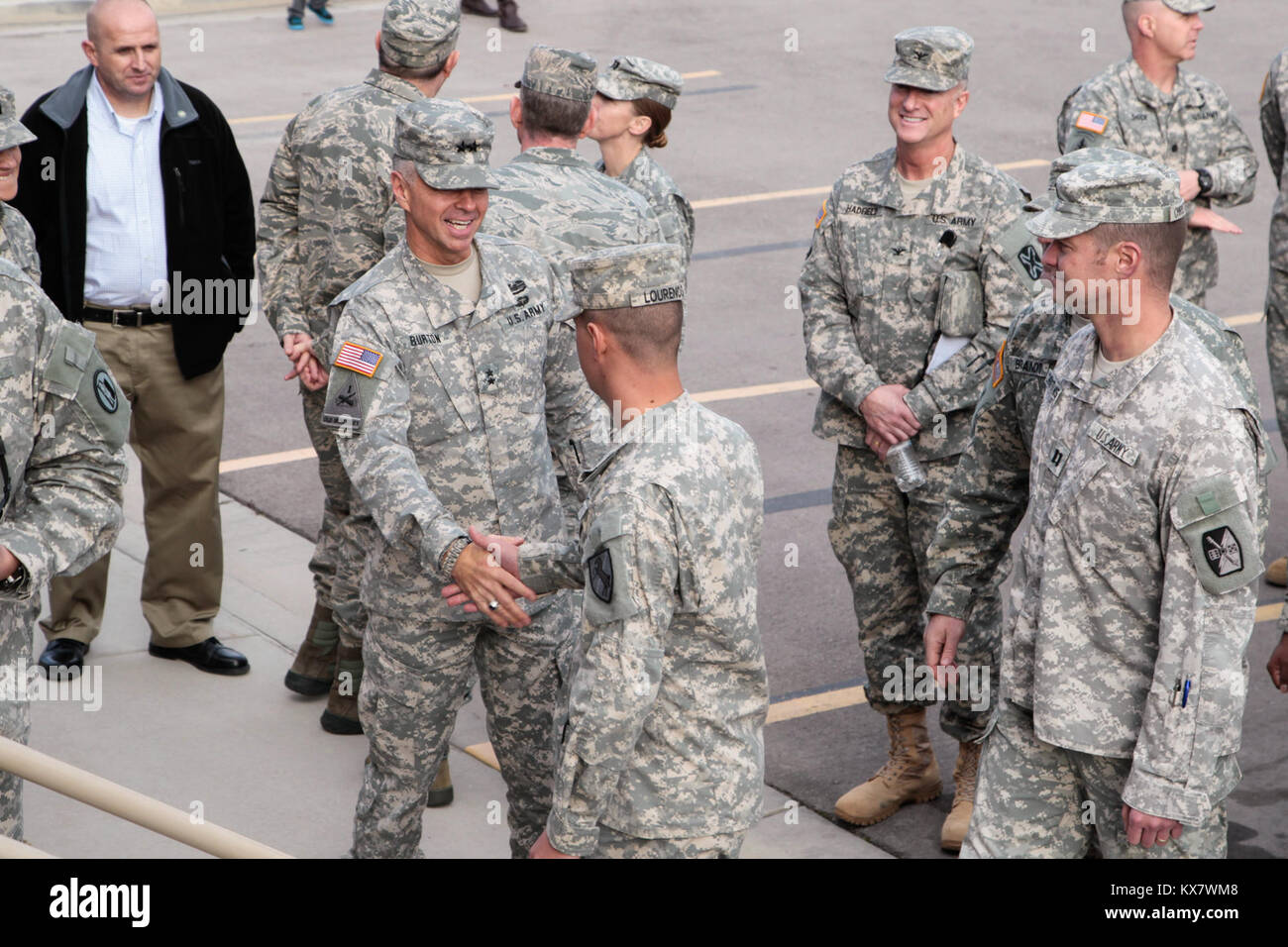 US Army National Guard change of command and promotion ceremony Stock ...