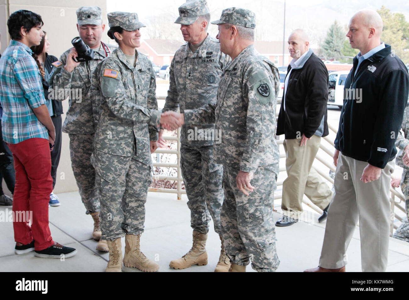 US Army National Guard change of command and promotion ceremony Stock ...
