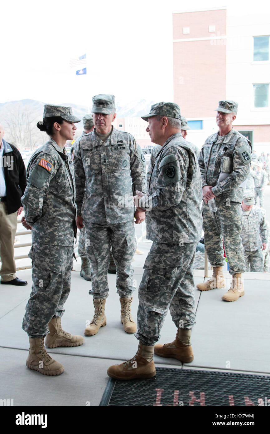 US Army National Guard change of command and promotion ceremony Stock ...