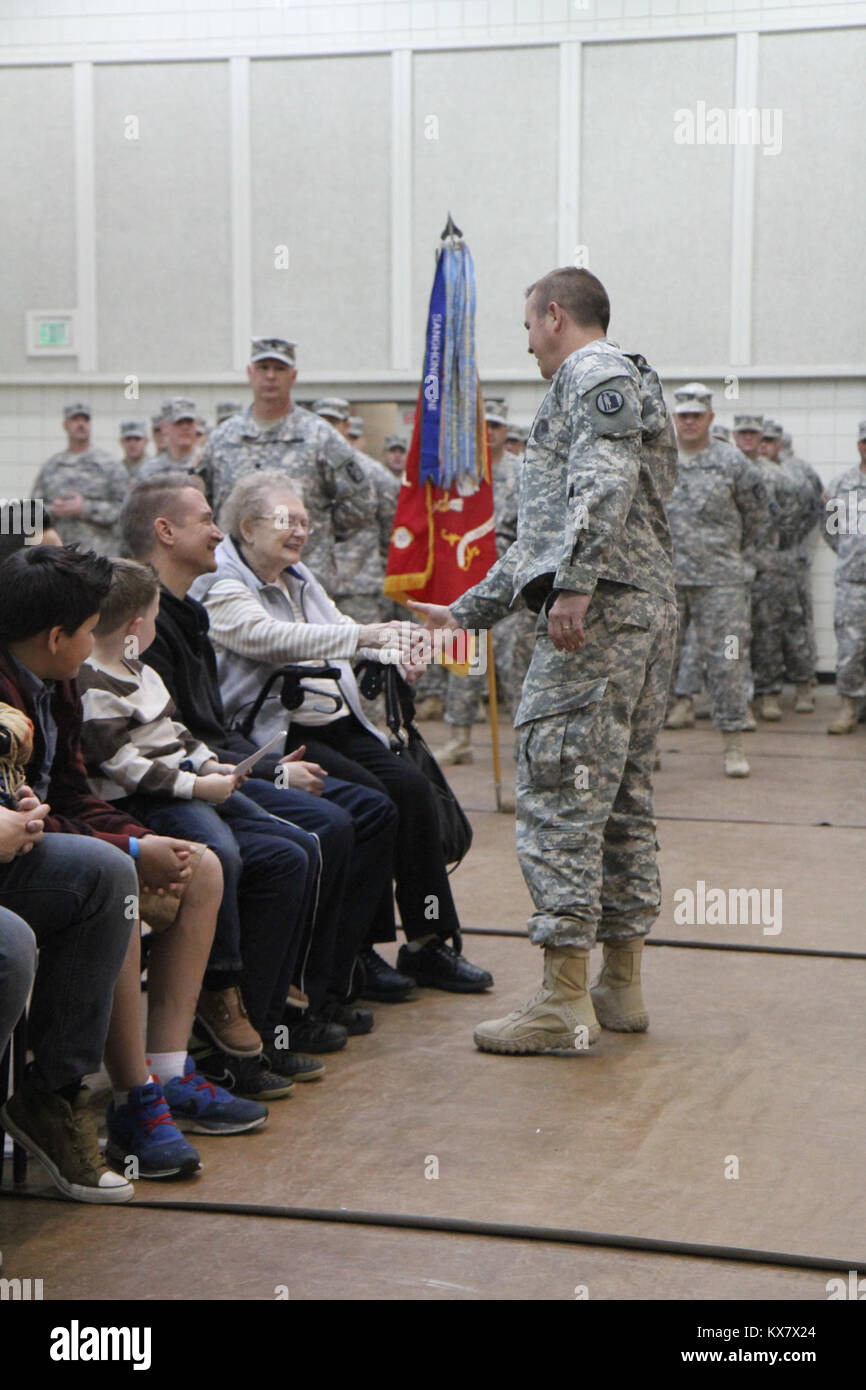 US Army National Guard change of command and promotion ceremony Stock ...