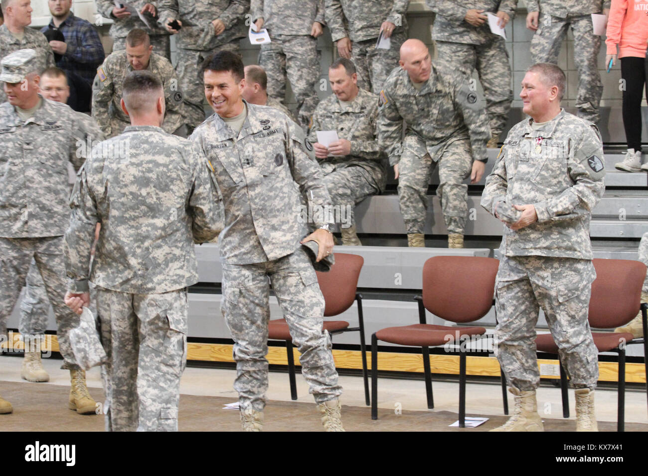 US Army National Guard change of command and promotion ceremony Stock ...