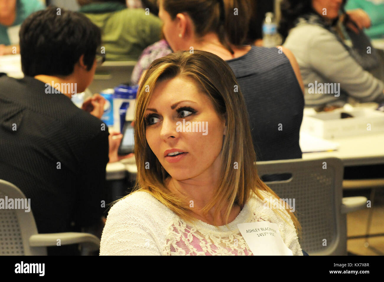 U.S. Army National Guard family members having fun Stock Photo - Alamy