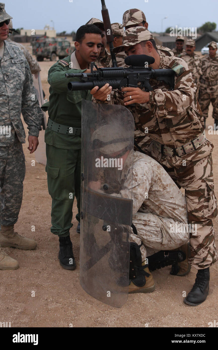 Marines, Moroccan soldiers train on non-lethal tactics, weapons during ...
