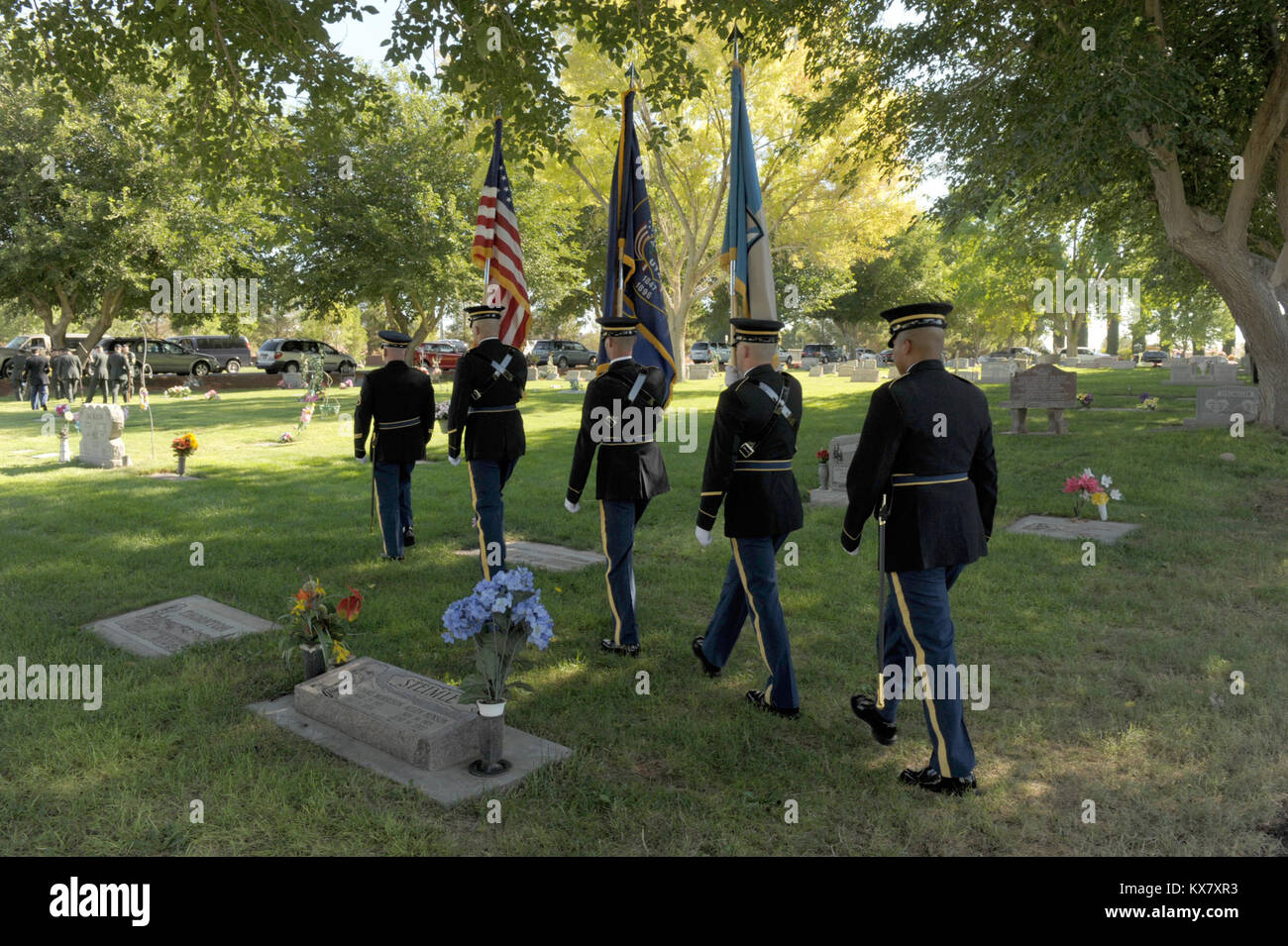 US Army National Guard honor fallen fellow soldier at military funeral ...