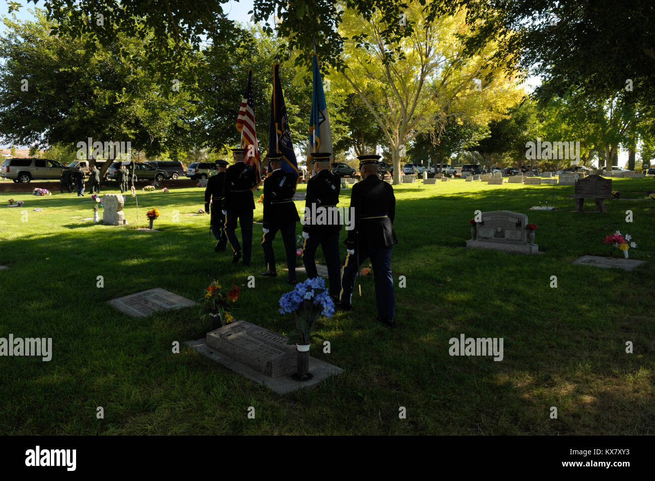 US Army National Guard honor fallen fellow soldier at military funeral ...