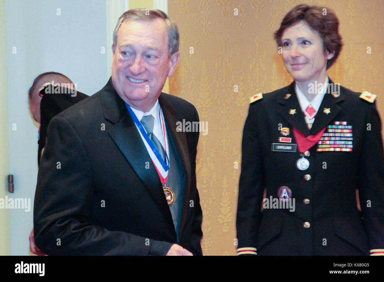 US Army National Guard awards presentation ceremony. Bronze Minuteman ...