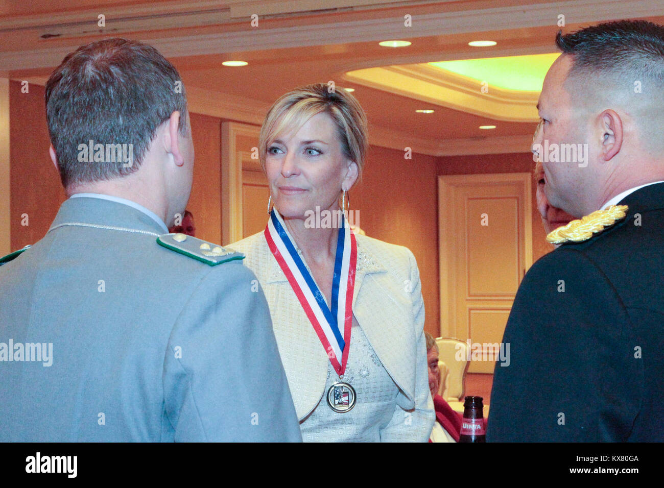 US Army National Guard awards presentation ceremony. Bronze Minuteman ...