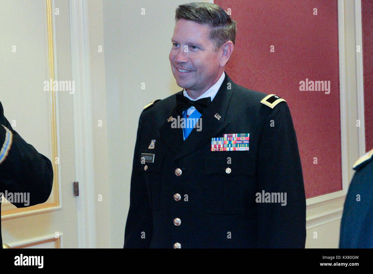 US Army National Guard awards presentation ceremony. Bronze Minuteman ...