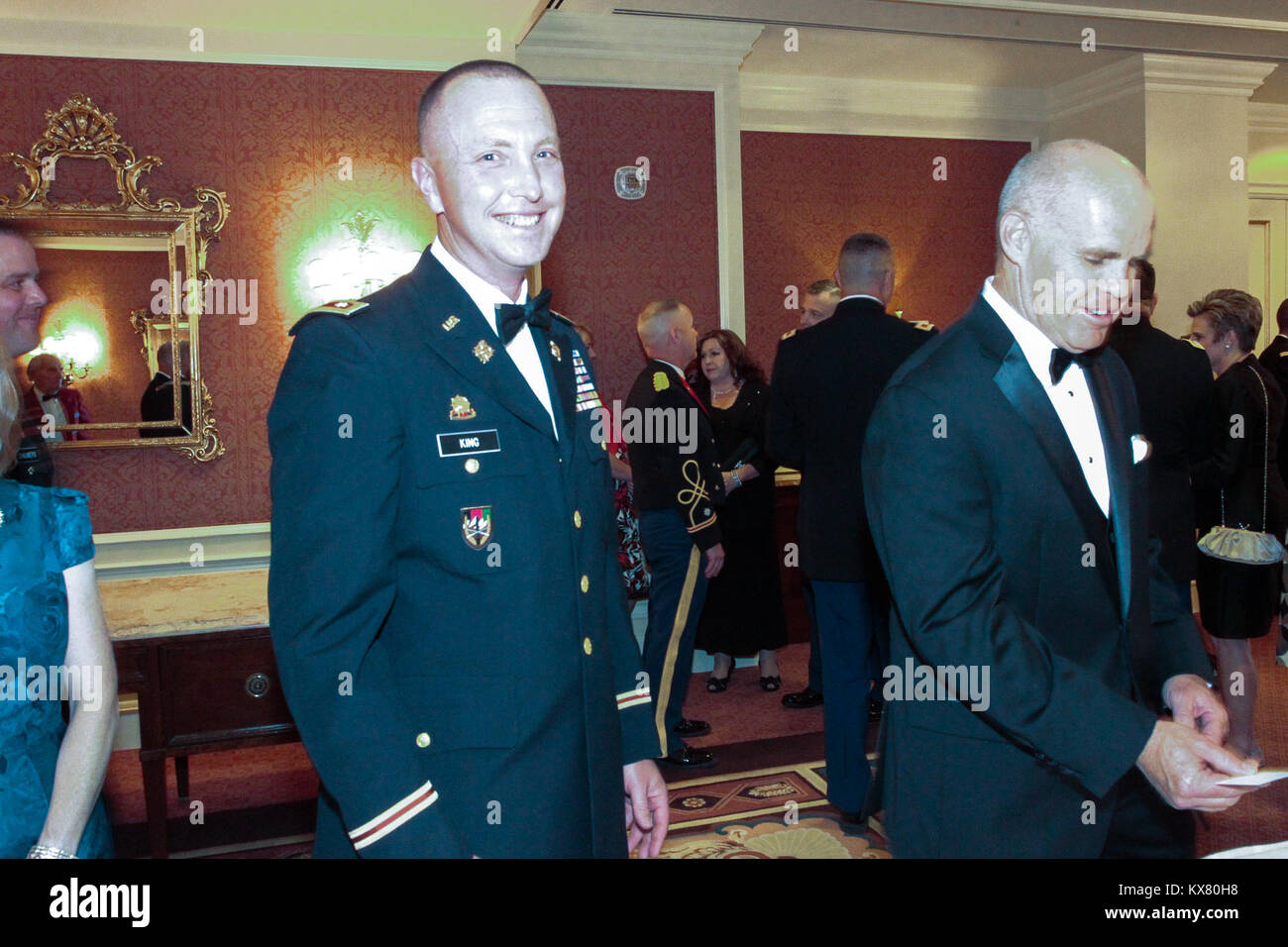 US Army National Guard awards presentation ceremony. Bronze Minuteman ...