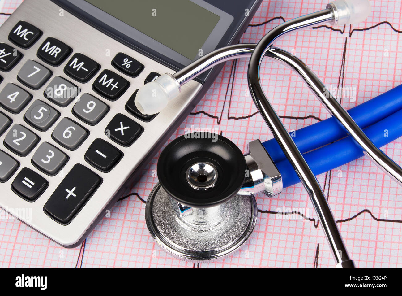 Close up of a Electrocardiograph also known as a EKG or ECG graph with ...