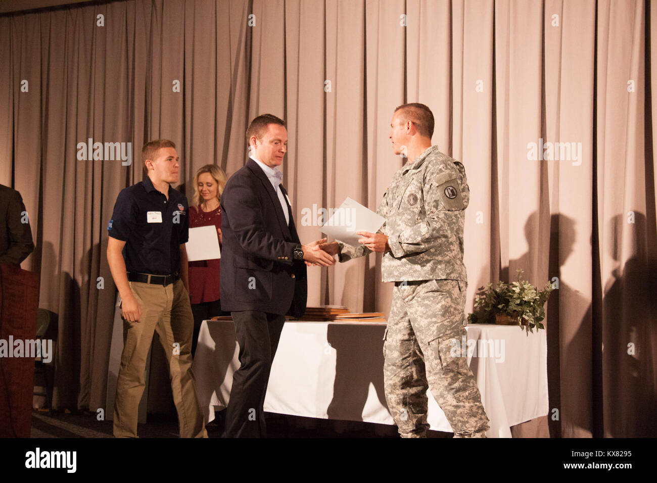 US Army National Guard awards and promotion presentation ceremony Stock ...