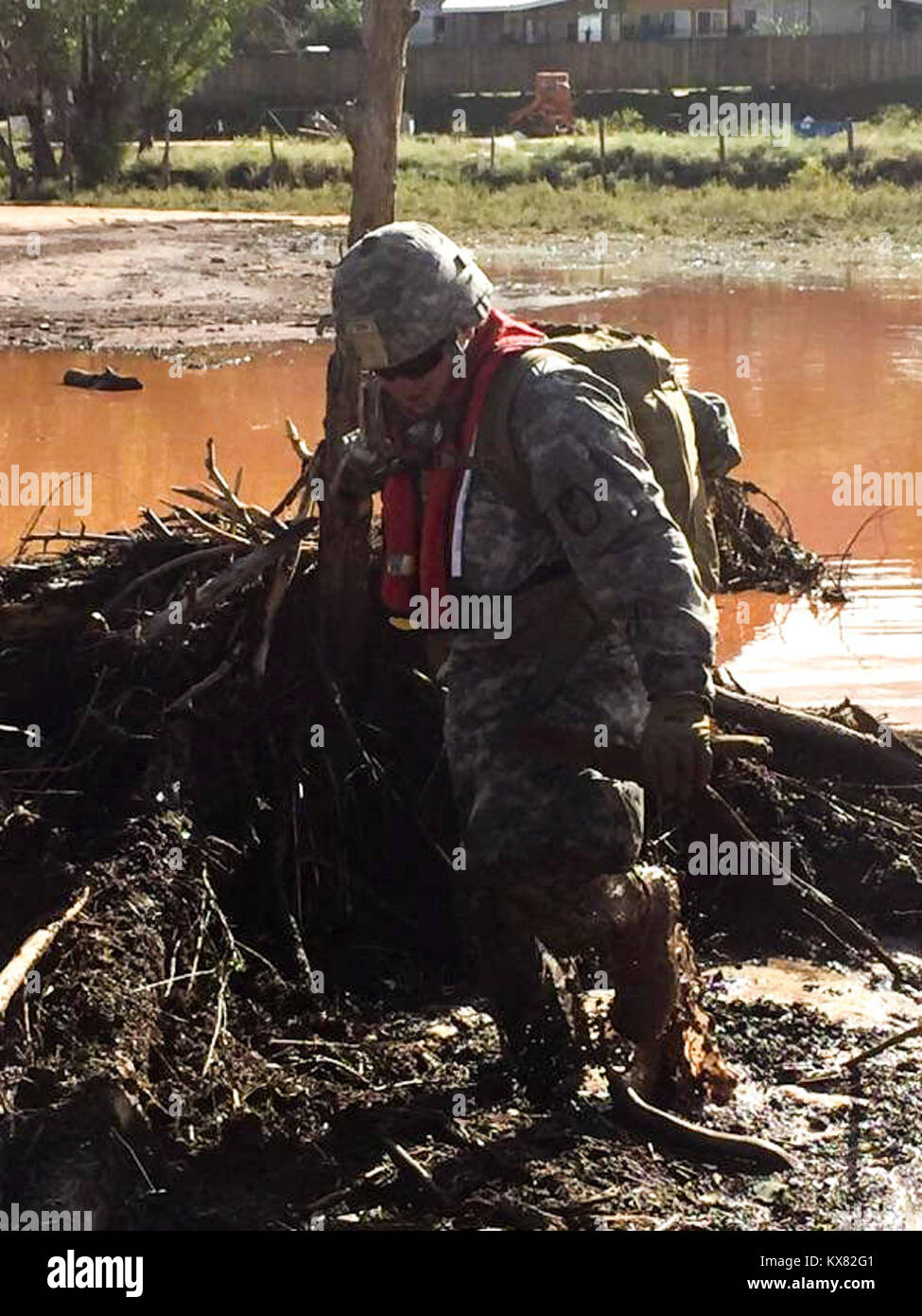 US Army National Guard disaster relief mission following hurricane ...