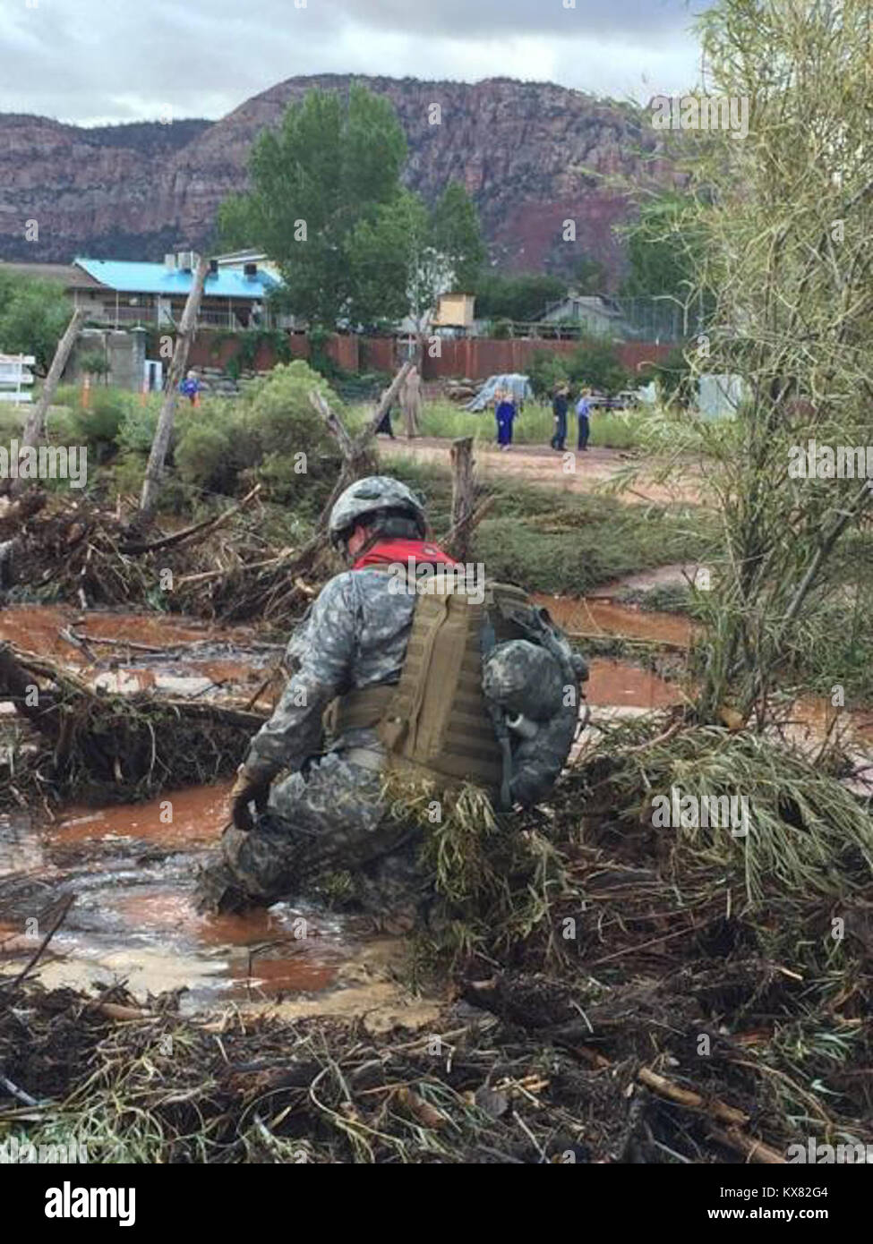 US Army National Guard disaster relief mission following hurricane ...