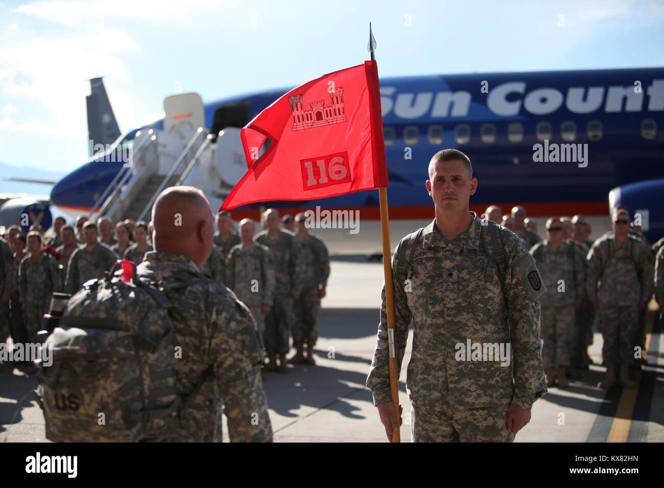 U.S. Army National Guard leaving for deployment with wave goodbye from ...