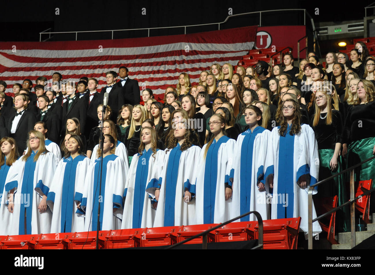 U.S. Army National Guard band with choir perform at music concert Stock ...