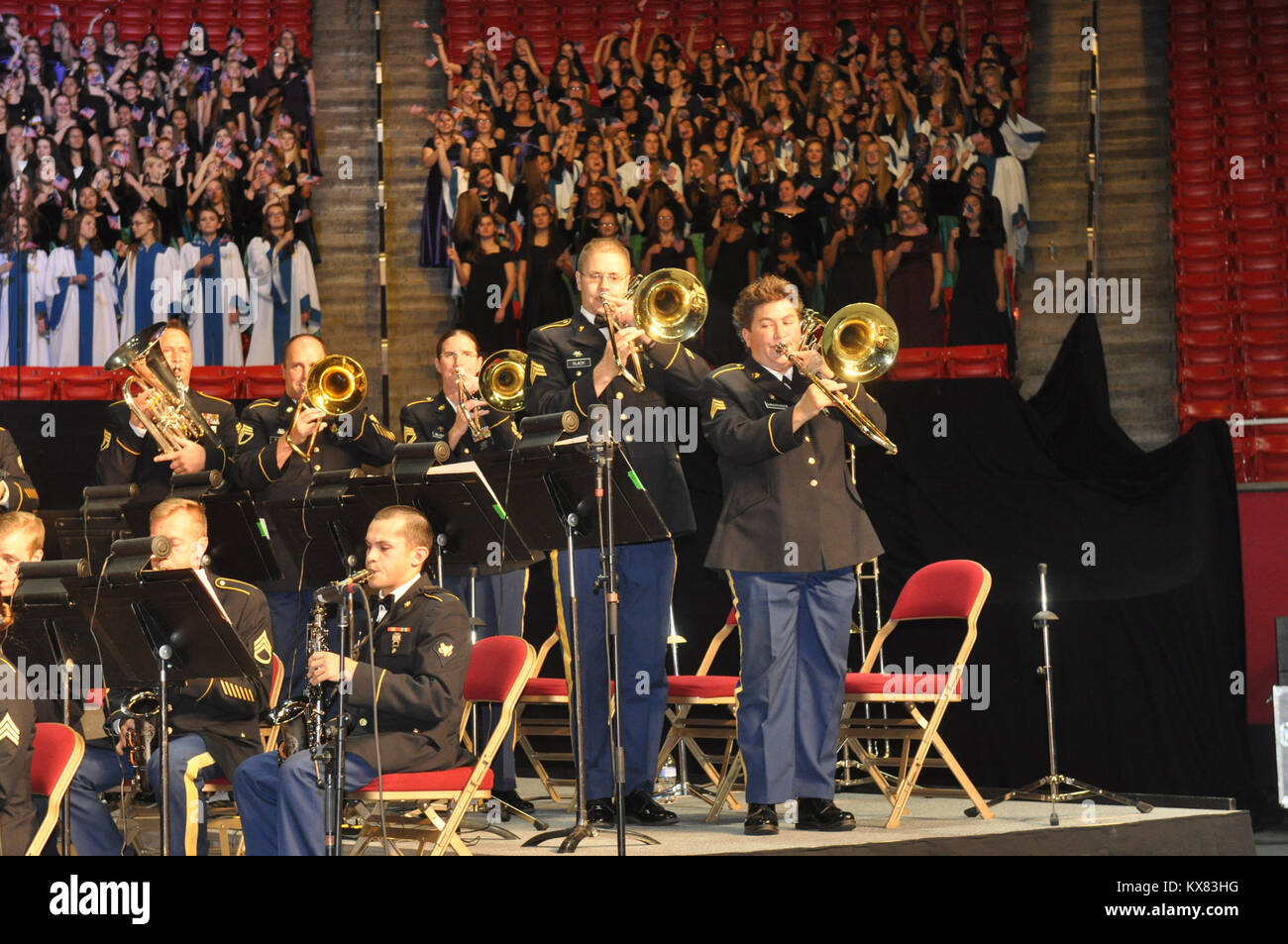U.S. Army National Guard band entertain at music concert Stock Photo ...