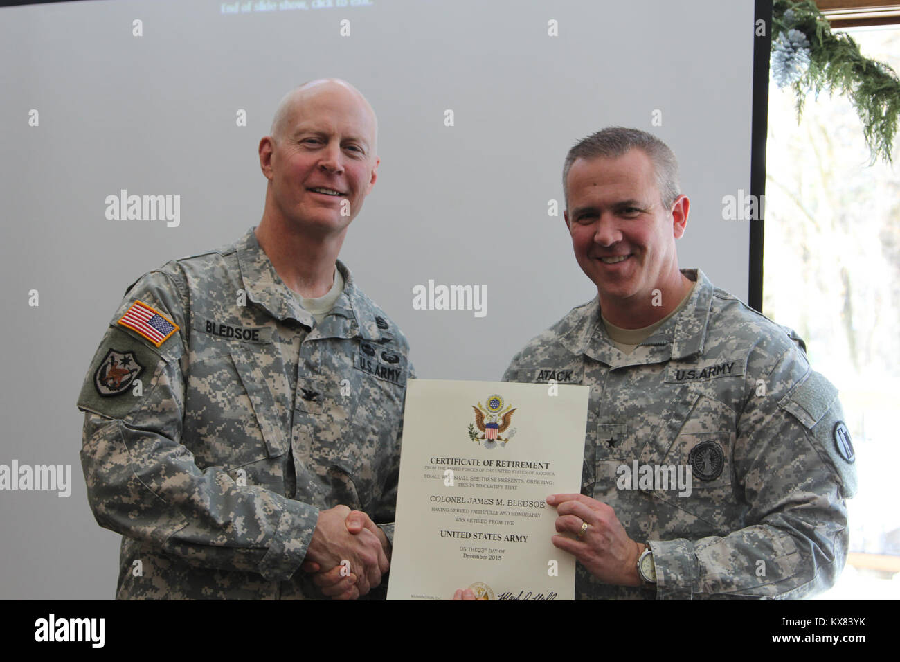 COL James Bledsoe, after more than 27 years of dedicated service ...