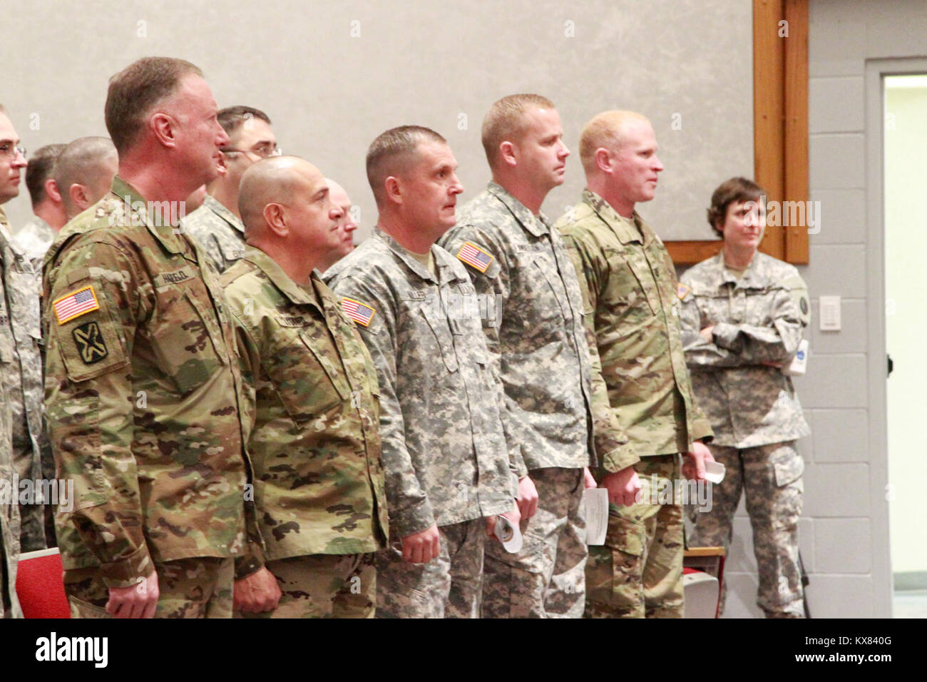 US Army National Guard with families at ceremony Stock Photo - Alamy