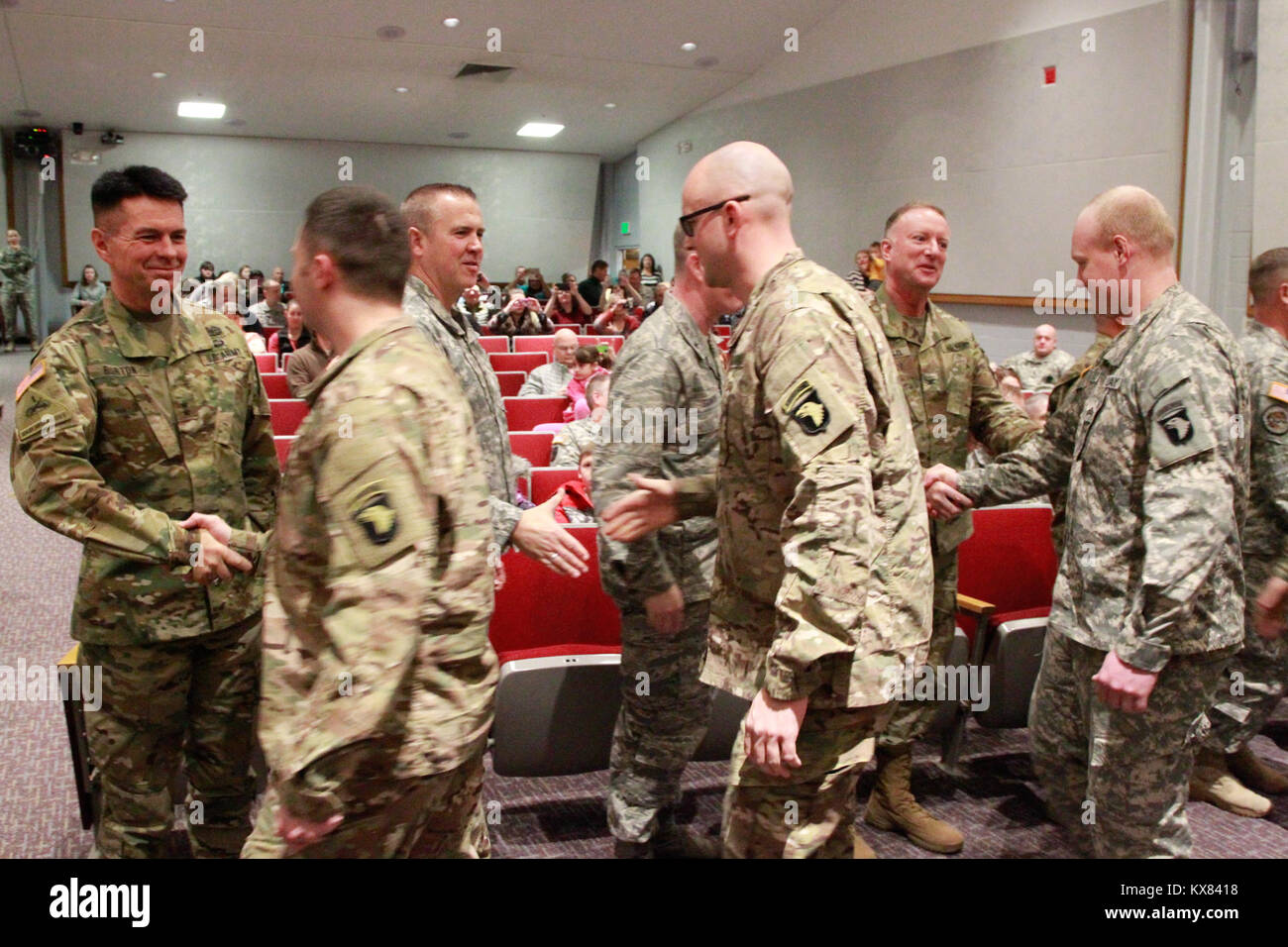 US Army National Guard with families at ceremony Stock Photo - Alamy