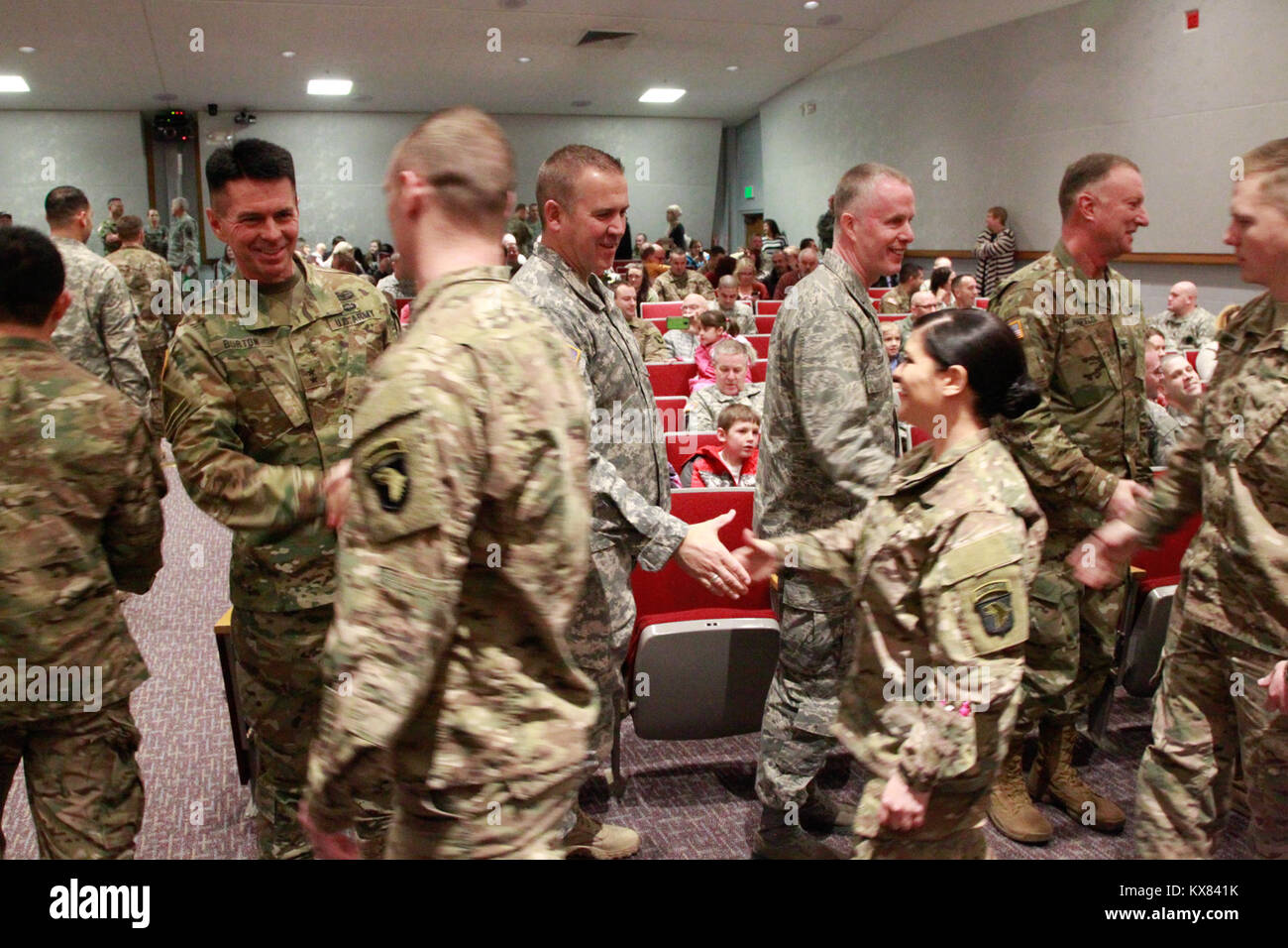 US Army National Guard with families at ceremony Stock Photo - Alamy