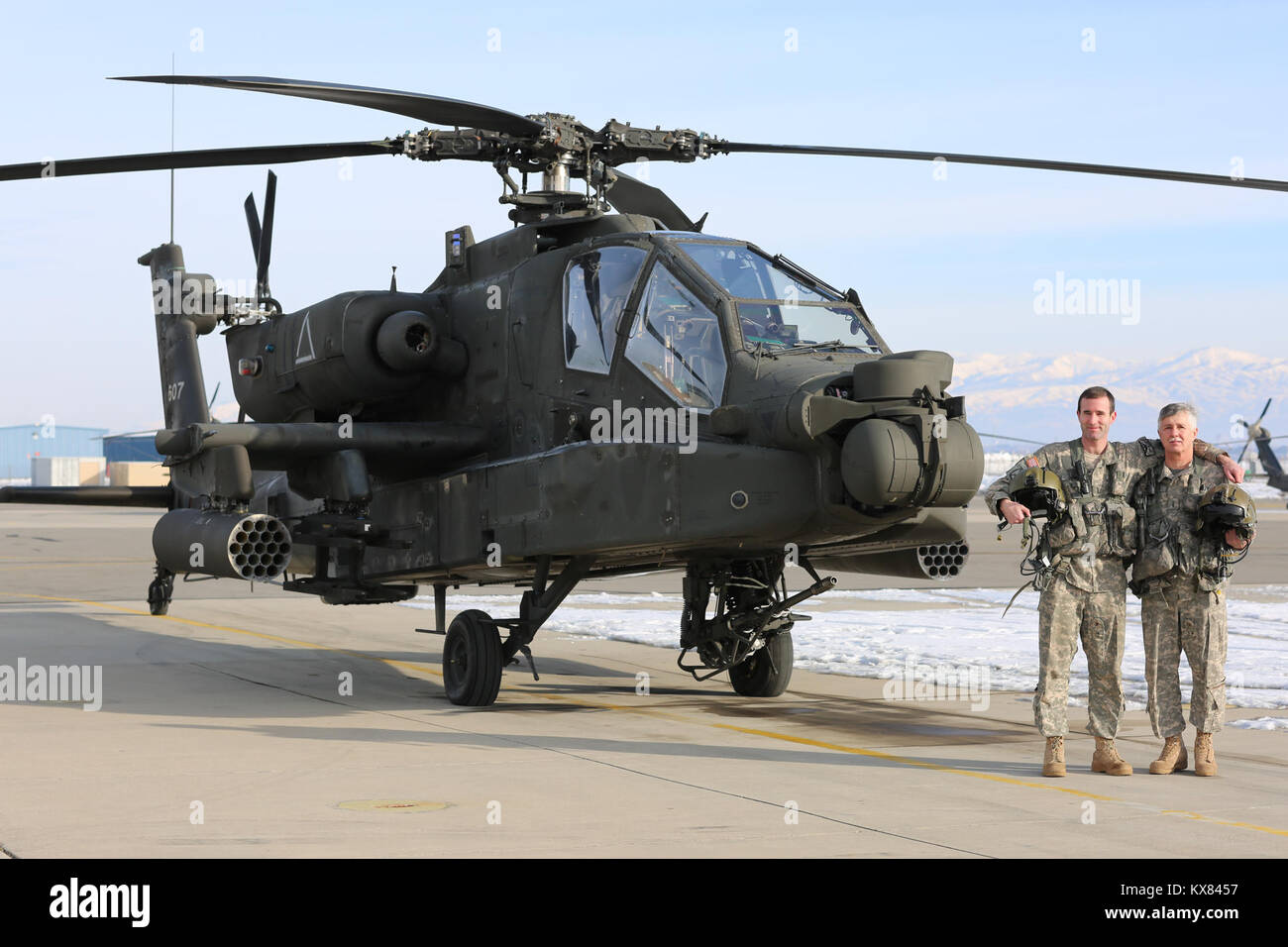 US Army National Guard veteran AH-64 Apache helicopter pilot flying and ...