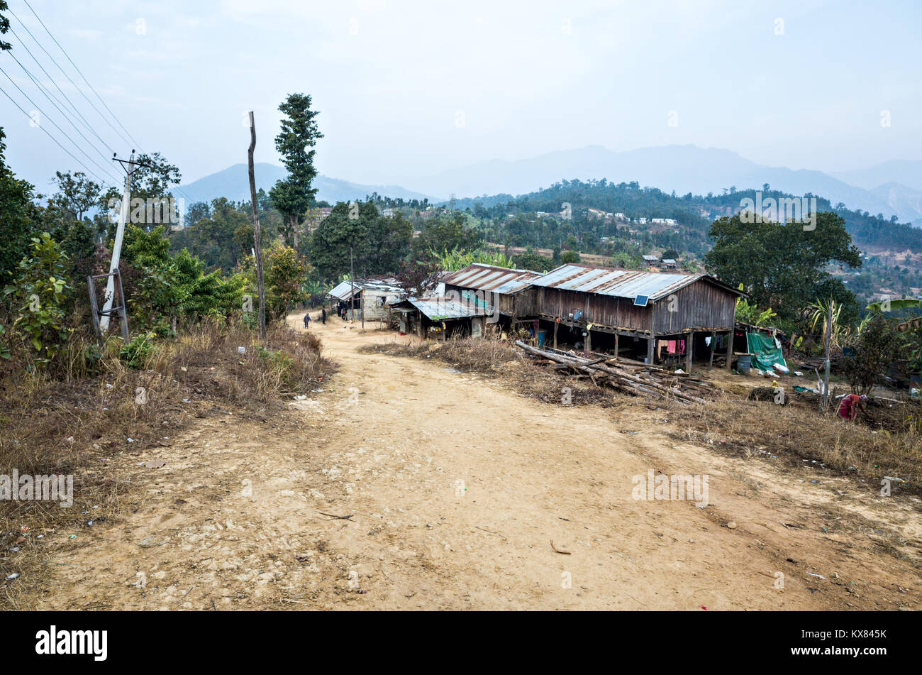 nepalese hill houses, makawanpur, nepal Stock Photo - Alamy