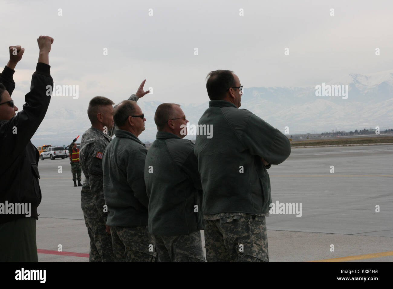 US Army National Guard welcome home from family and friends after ...