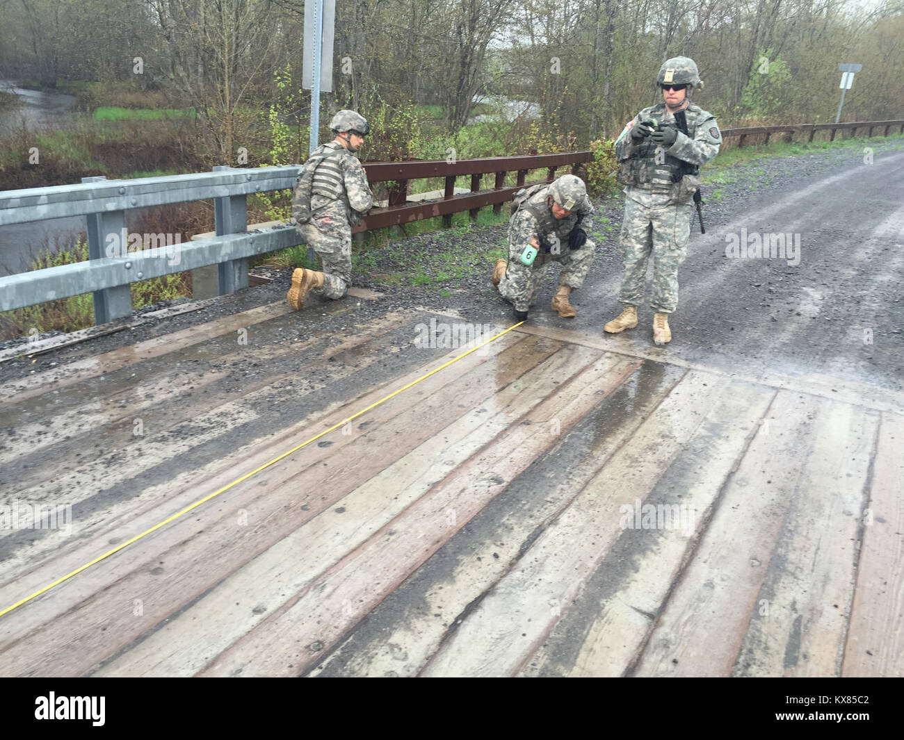 US Army National Guard military training in the field. Practicing ...