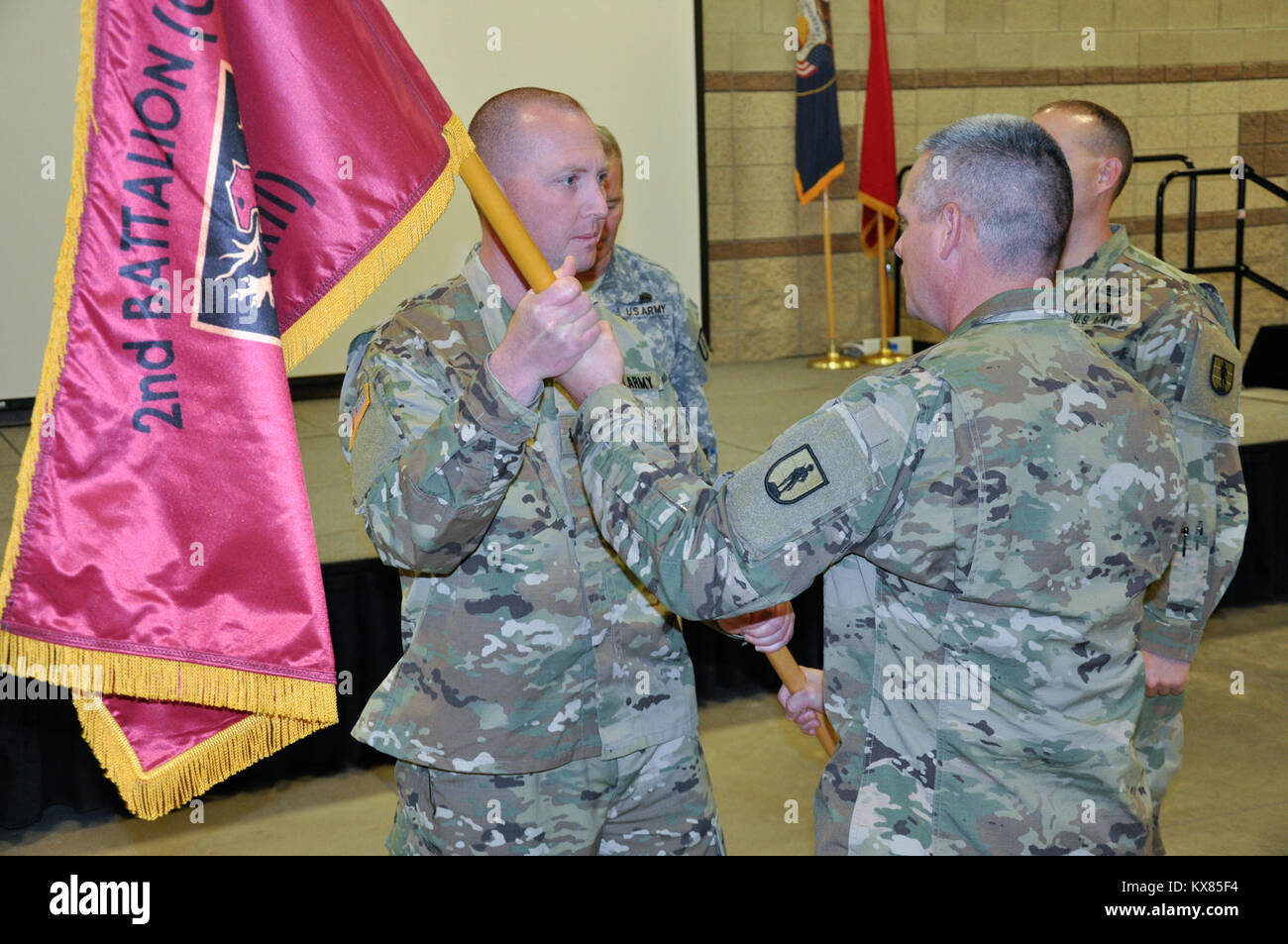 US military National Guard awards and promotion presentation ceremony ...