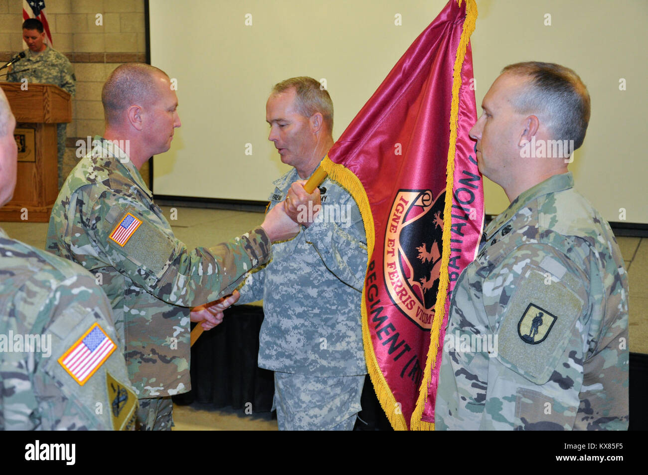 US military National Guard awards and promotion presentation ceremony ...