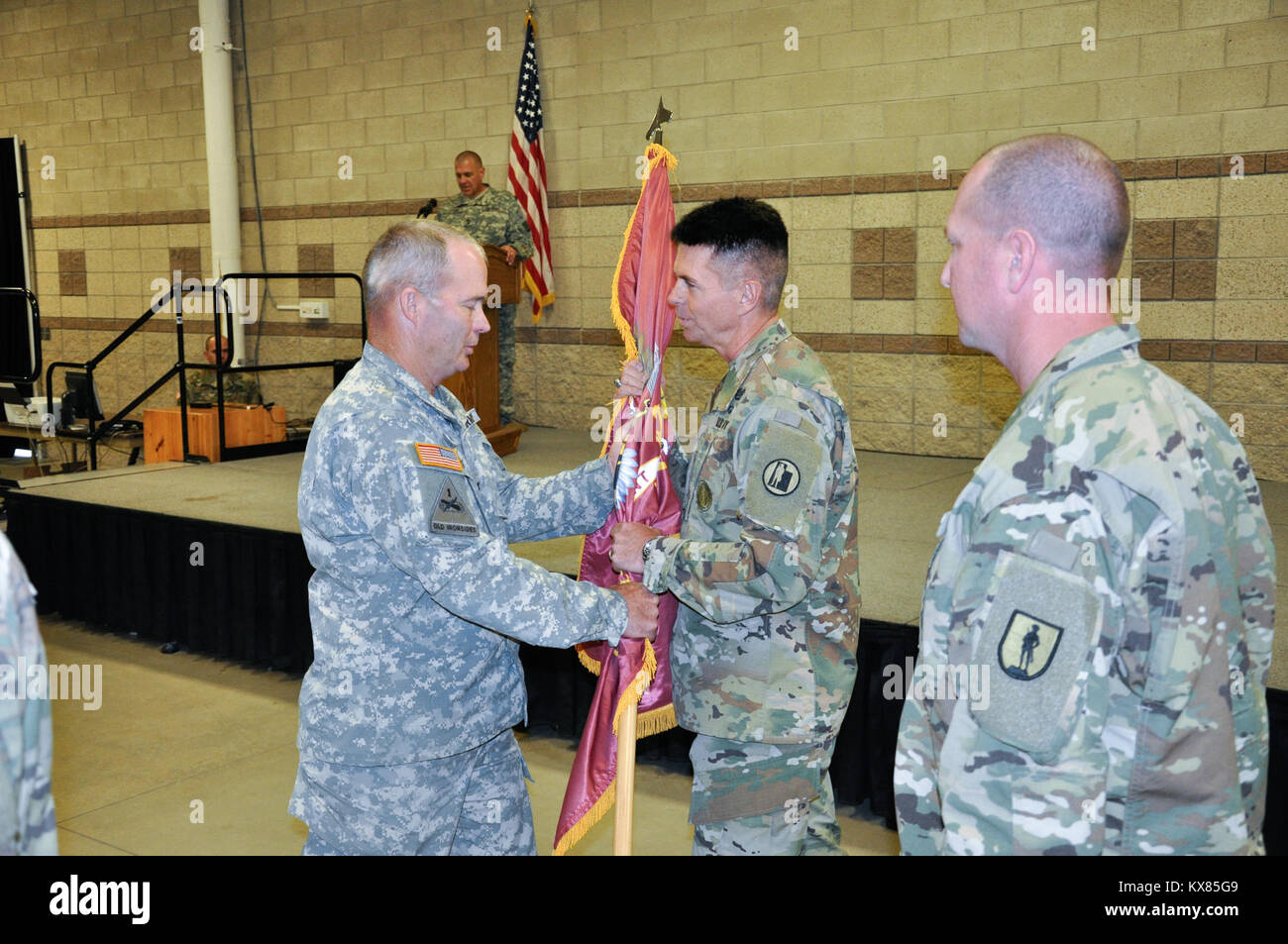 US military National Guard awards and promotion presentation ceremony ...