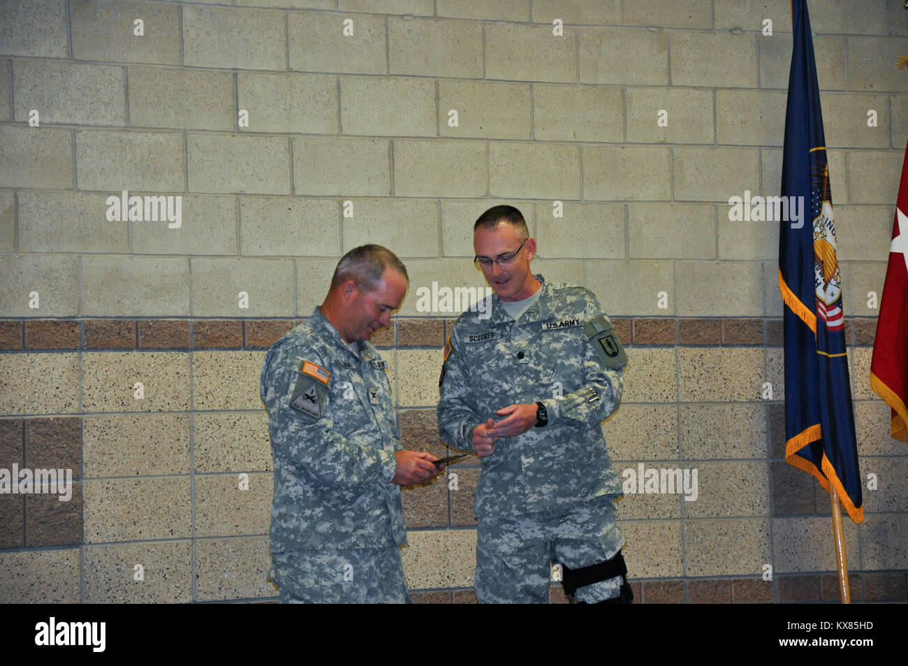 US military National Guard awards and promotion presentation ceremony ...