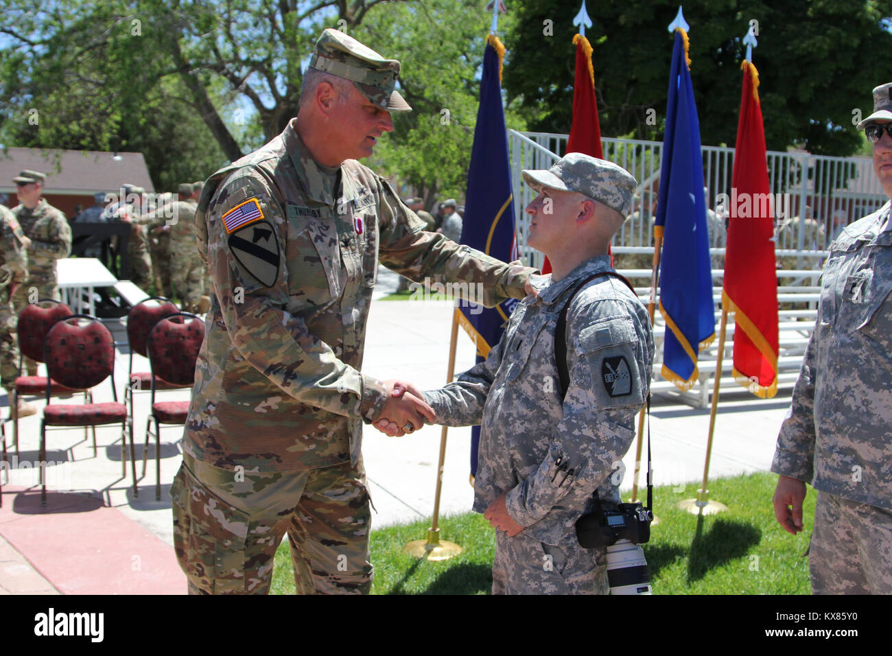US military National Guard awards and promotion presentation ceremony ...