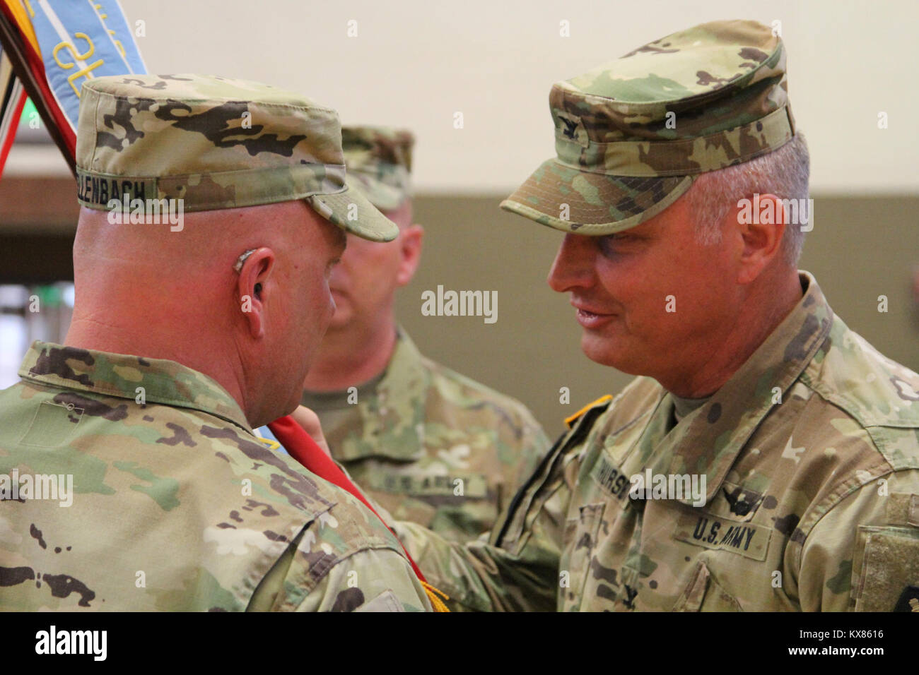 Col. Todd Thursby, 65th Field Artillery Brigade commander, passes the ...