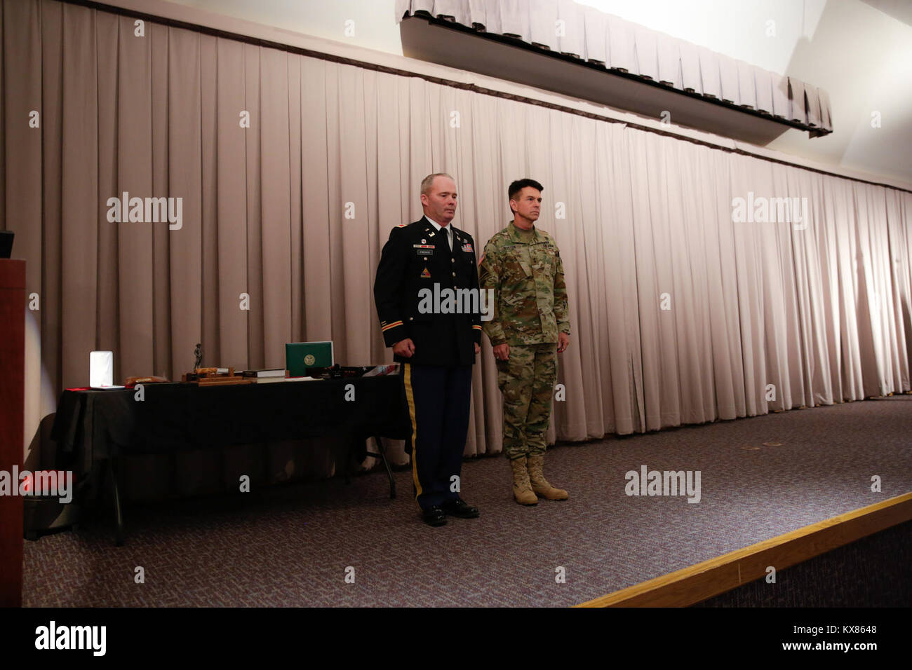 US military National Guard awards and promotion presentation ceremony ...