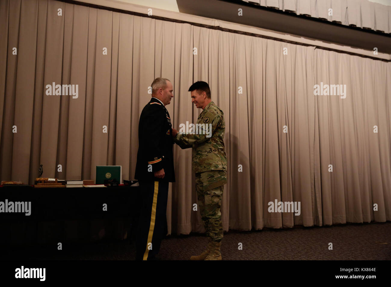 US military National Guard awards and promotion presentation ceremony ...