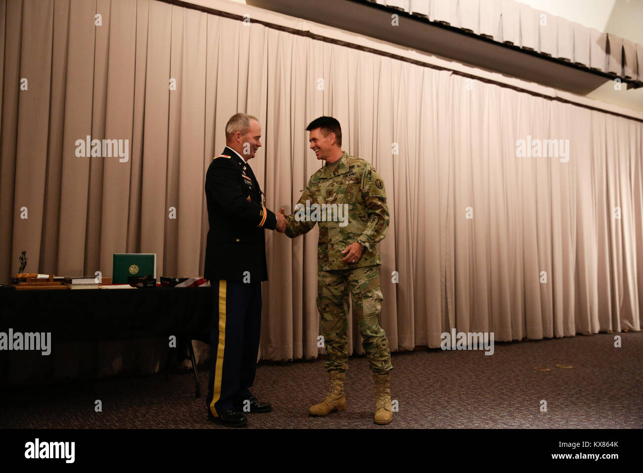 US military National Guard awards and promotion presentation ceremony ...