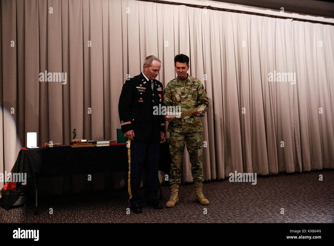 US military National Guard awards and promotion presentation ceremony ...