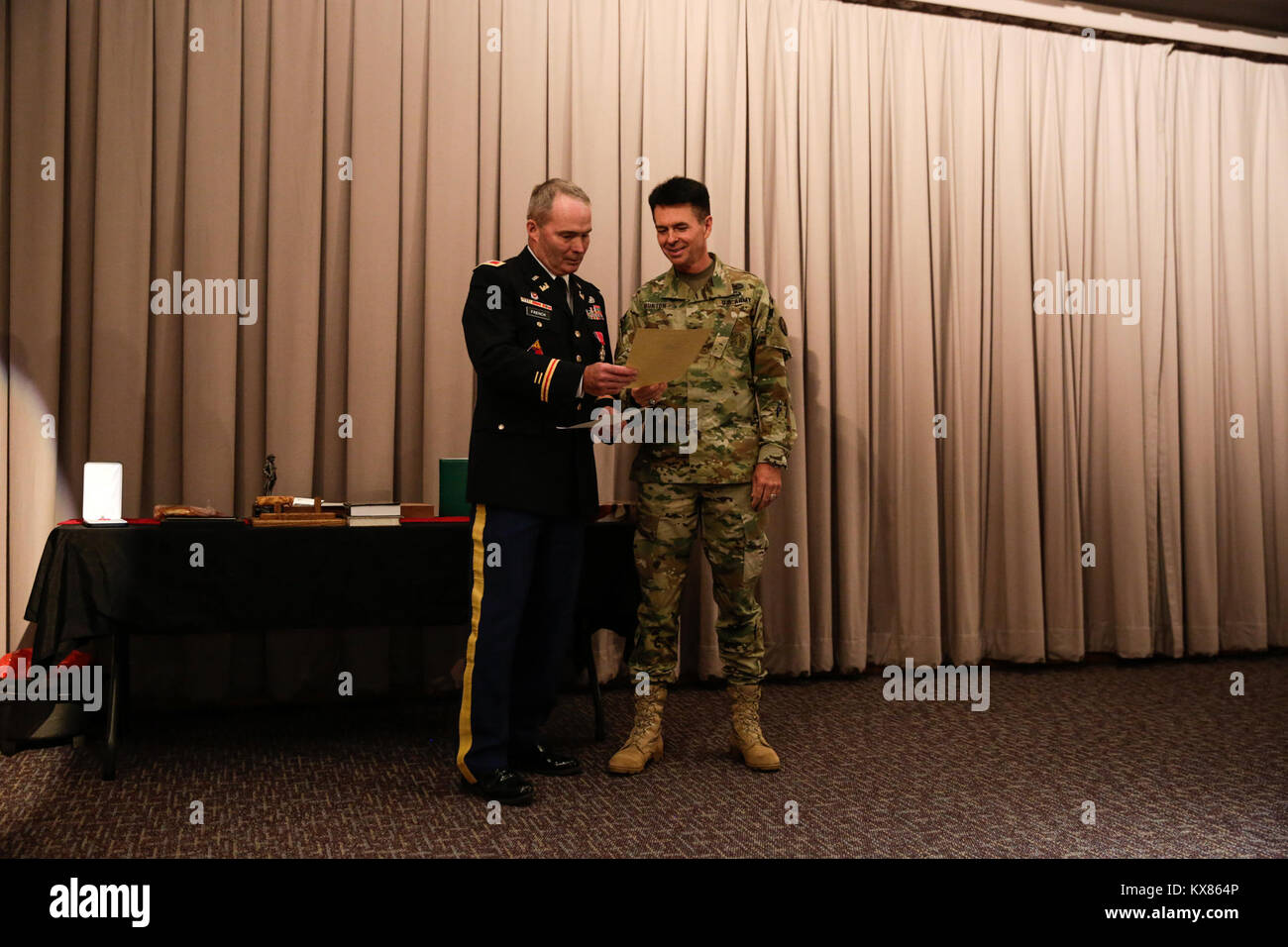 US military National Guard awards and promotion presentation ceremony ...