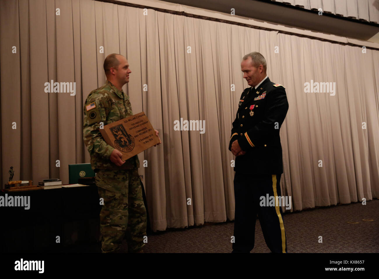 US military National Guard awards and promotion presentation ceremony ...