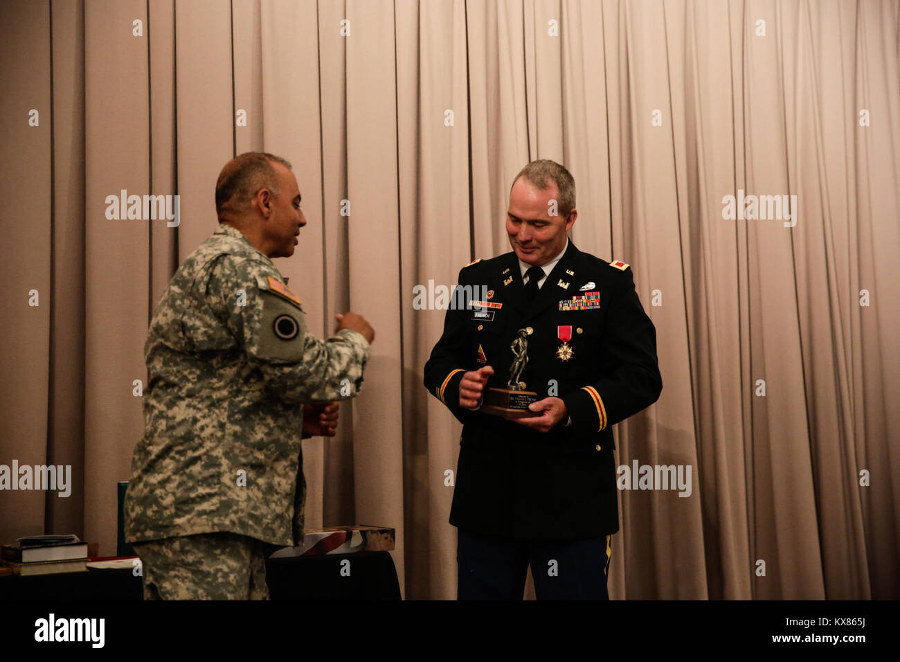 US military National Guard awards and promotion presentation ceremony ...