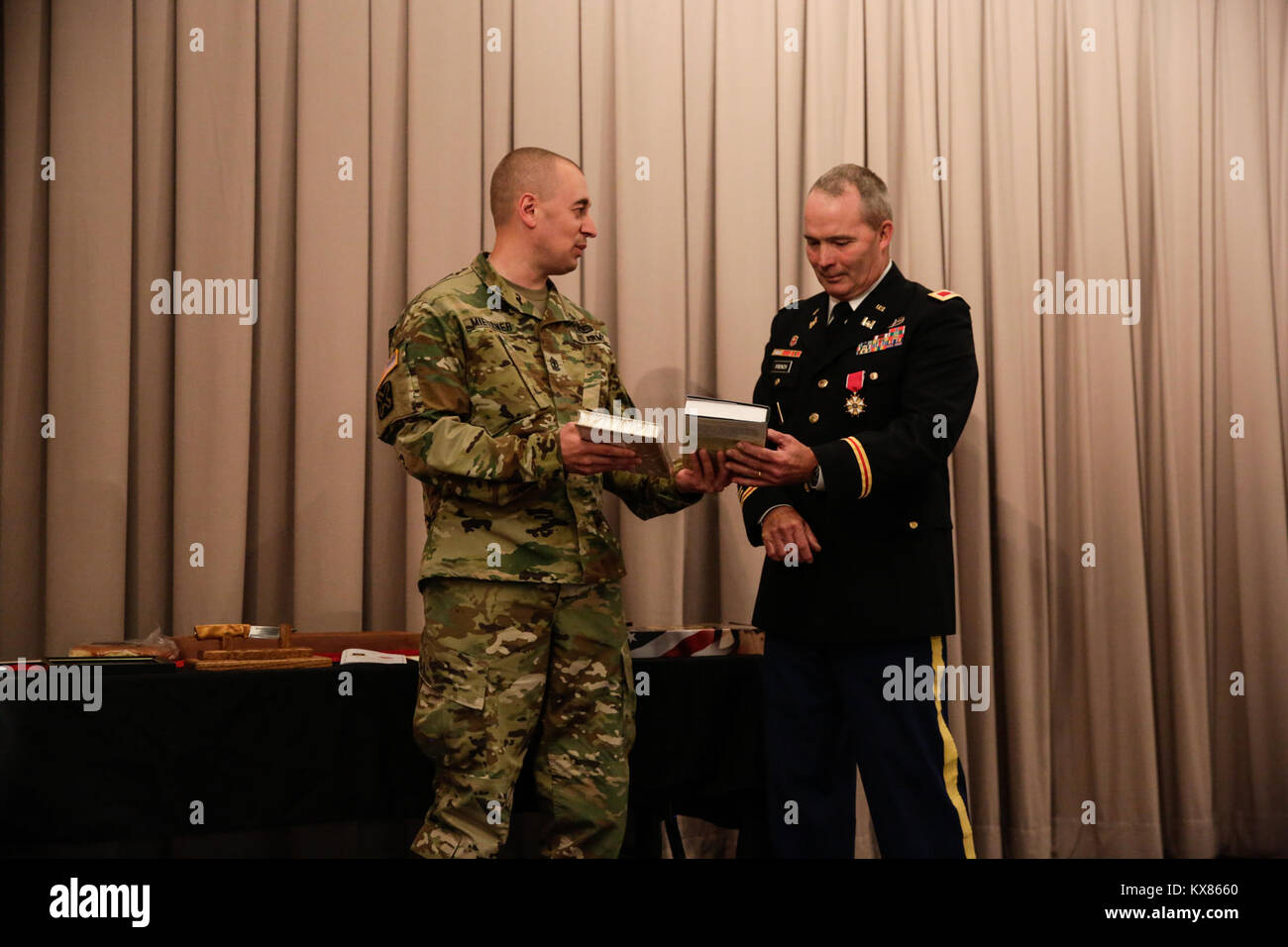 US military National Guard awards and promotion presentation ceremony ...