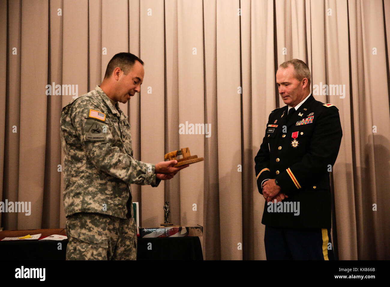 US military National Guard awards and promotion presentation ceremony ...