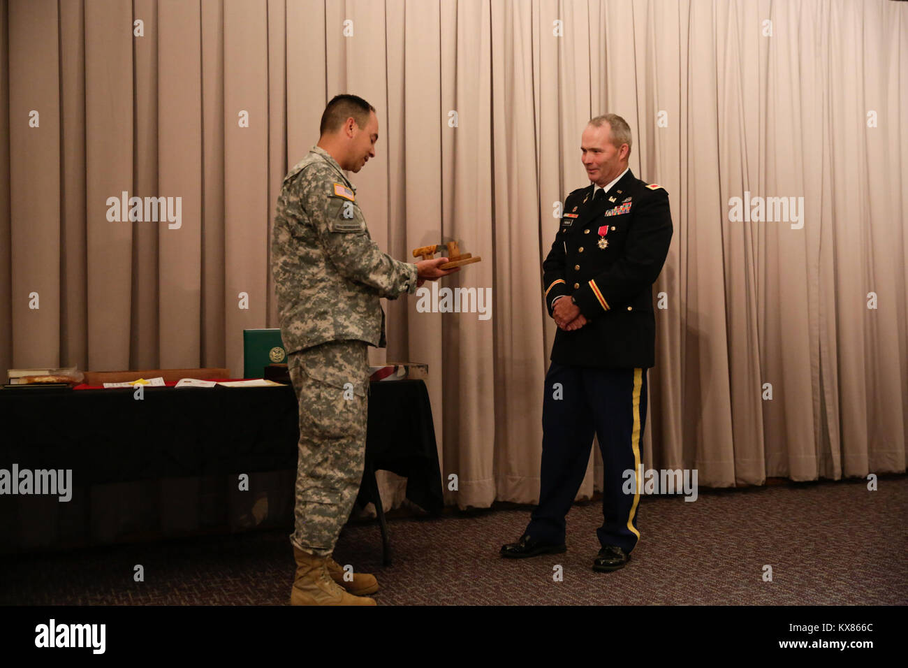 US military National Guard awards and promotion presentation ceremony ...