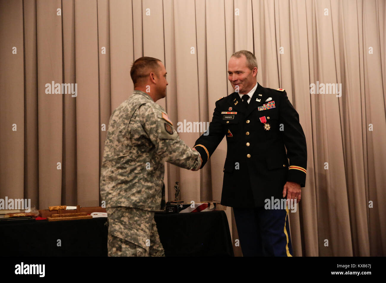 US military National Guard awards and promotion presentation ceremony ...